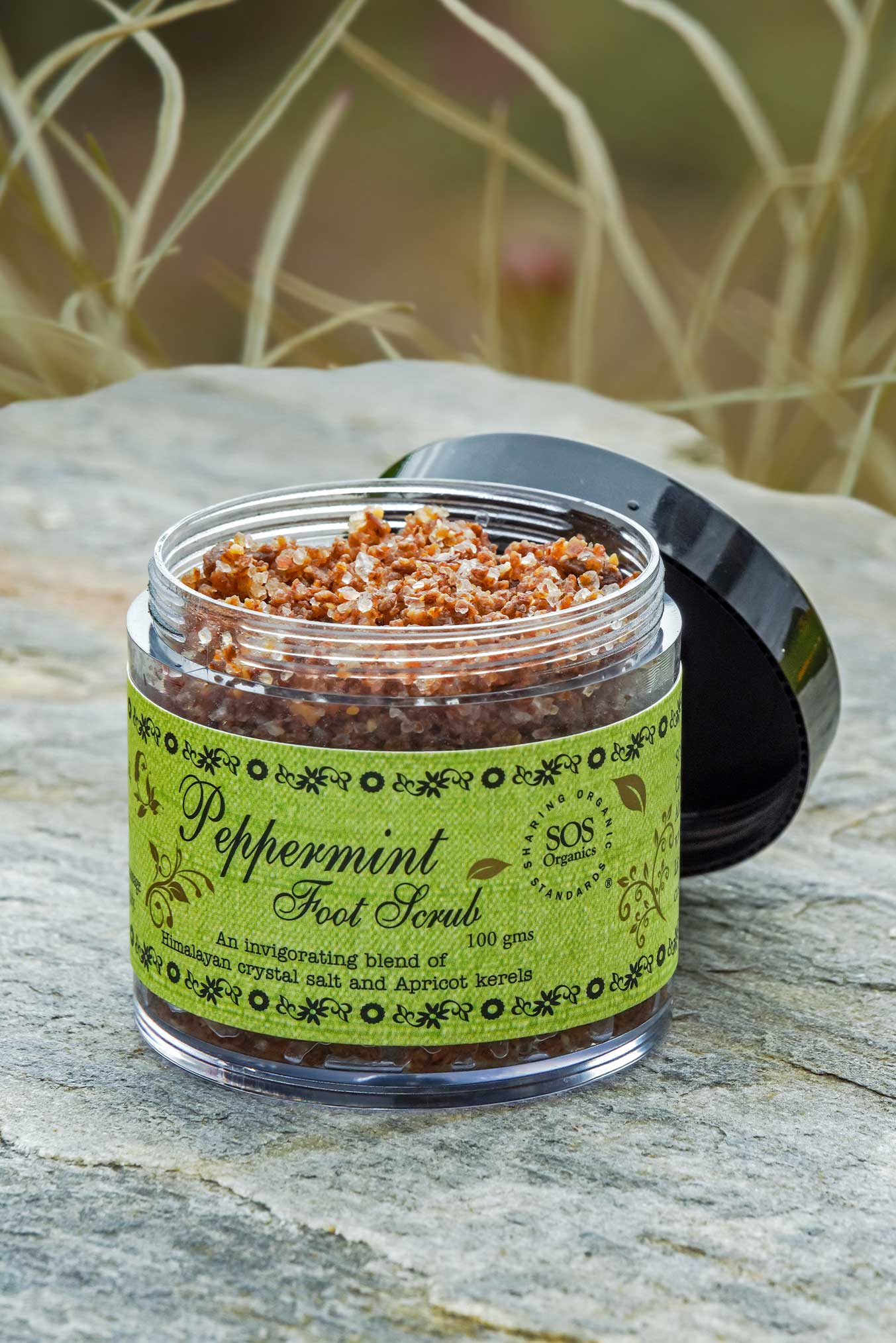 Peppermint Foot Scrub-exfoliating-reviving-SOS Organics